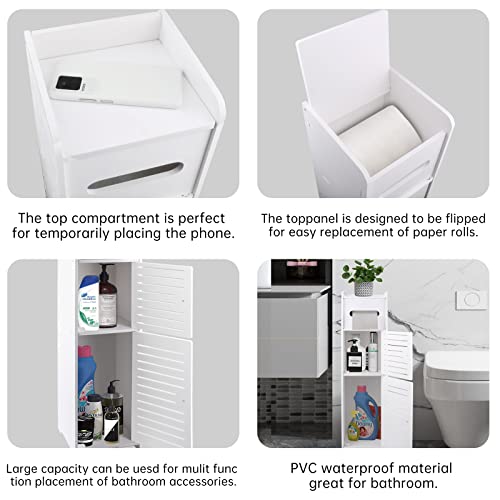 WITSJYA Small Bathroom Storage Cabinet, Upgrade L7.8 x W7.8 x H31.5 Bathroom Organizer, Narrow Bath Sink Organizer, Towel Storage Shelf for Paper Holder