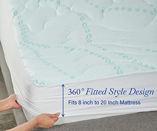 3-Zone Cooling Queen Mattress Pad, Quilted Mattress Pad Queen Size, Deep Pocket Fits 8-20 Inch Mattress