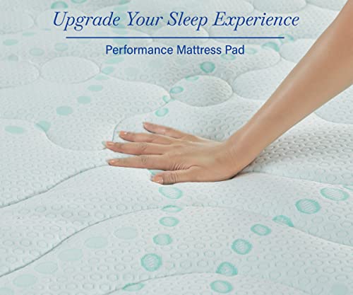 3-Zone Cooling Queen Mattress Pad, Quilted Mattress Pad Queen Size, Deep Pocket Fits 8-20 Inch Mattress