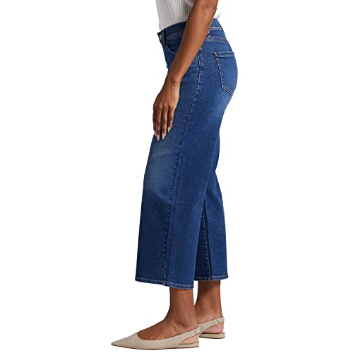 JAG Jeans Women's Ava Mid Rise Wide Leg Pull-on Jeans, Persian Blue, 16
