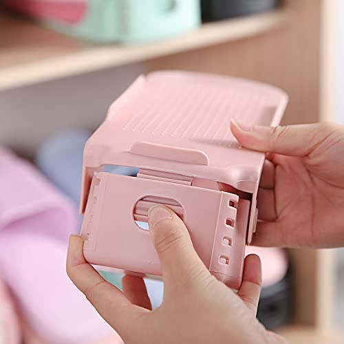 JunJia 10pcs Shoe Slots Organizer Space Saver Shoe Stacker Storage Adjustable Double Deck Rack Holder for Closet-Khaki