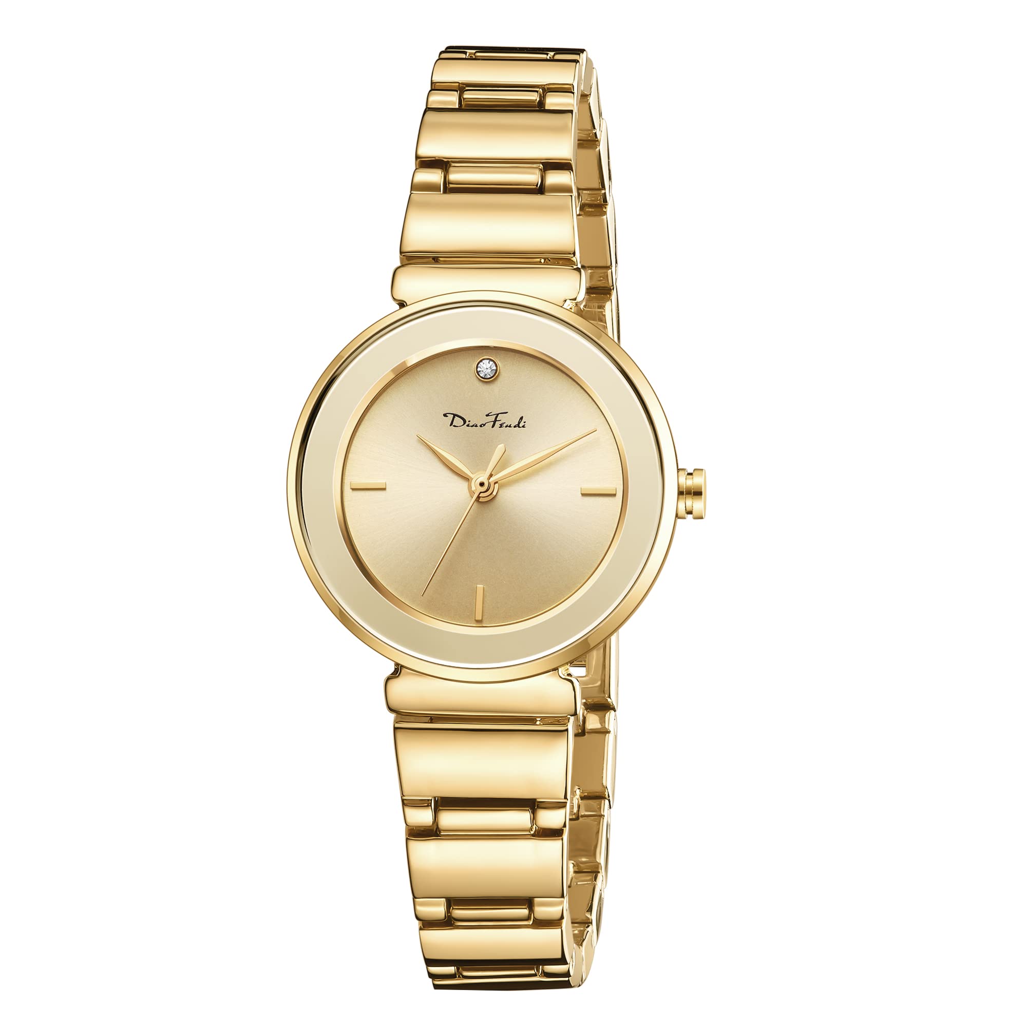 Diaofendi Gold Bracelet Watches for Women Vintage Ladies Quartz Wrist Watches Stainless Steel Band Womens Gold Watch Luxury Tools Included (Suit-Gold)