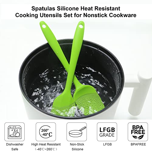 Silicone Spatulas Set of 4 Heat Resistant for Non Stick Cookware-Rubber Spatula Silicone for Baking Cookie Decorating Supplies Cake Turntable or Scraper-Small Fish Spatula for Cooking