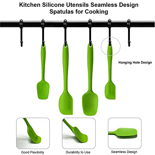 Silicone Spatulas Set of 4 Heat Resistant for Non Stick Cookware-Rubber Spatula Silicone for Baking Cookie Decorating Supplies Cake Turntable or Scraper-Small Fish Spatula for Cooking