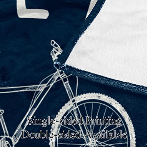 Plush Blanket Throw Blanket Warm Cozy Soft Microfiber Blankets, Bicycle Life is Good