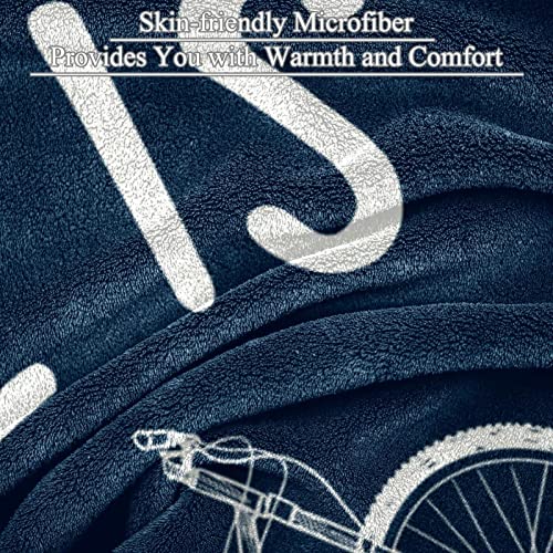 Plush Blanket Throw Blanket Warm Cozy Soft Microfiber Blankets, Bicycle Life is Good