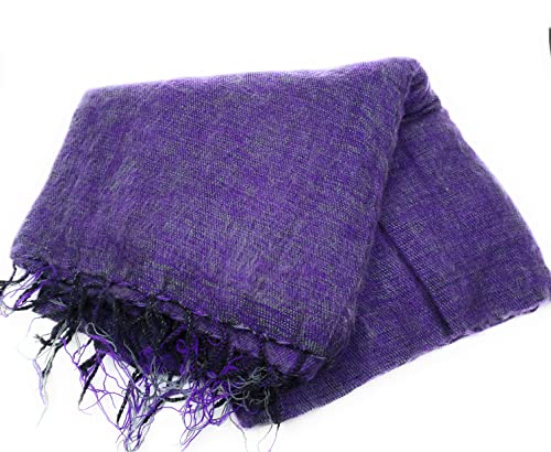 Himalaya Clothing 100% Yak Wool Soft Throw Blanket Handmade in Nepal 56 in x 90 in (Violet)