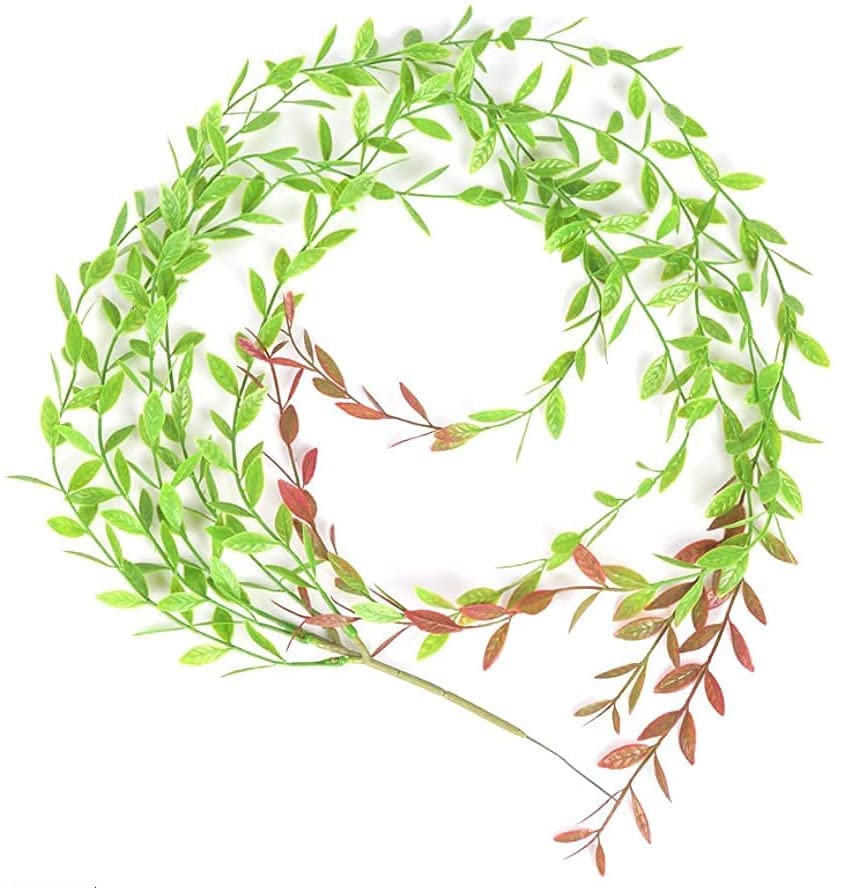 5Pcs Artificial Vines, Fake Greenery Garland Willow Leaves, Hanging Ivy Garland for Wedding Party Home Garden Wall Backdrops Decor