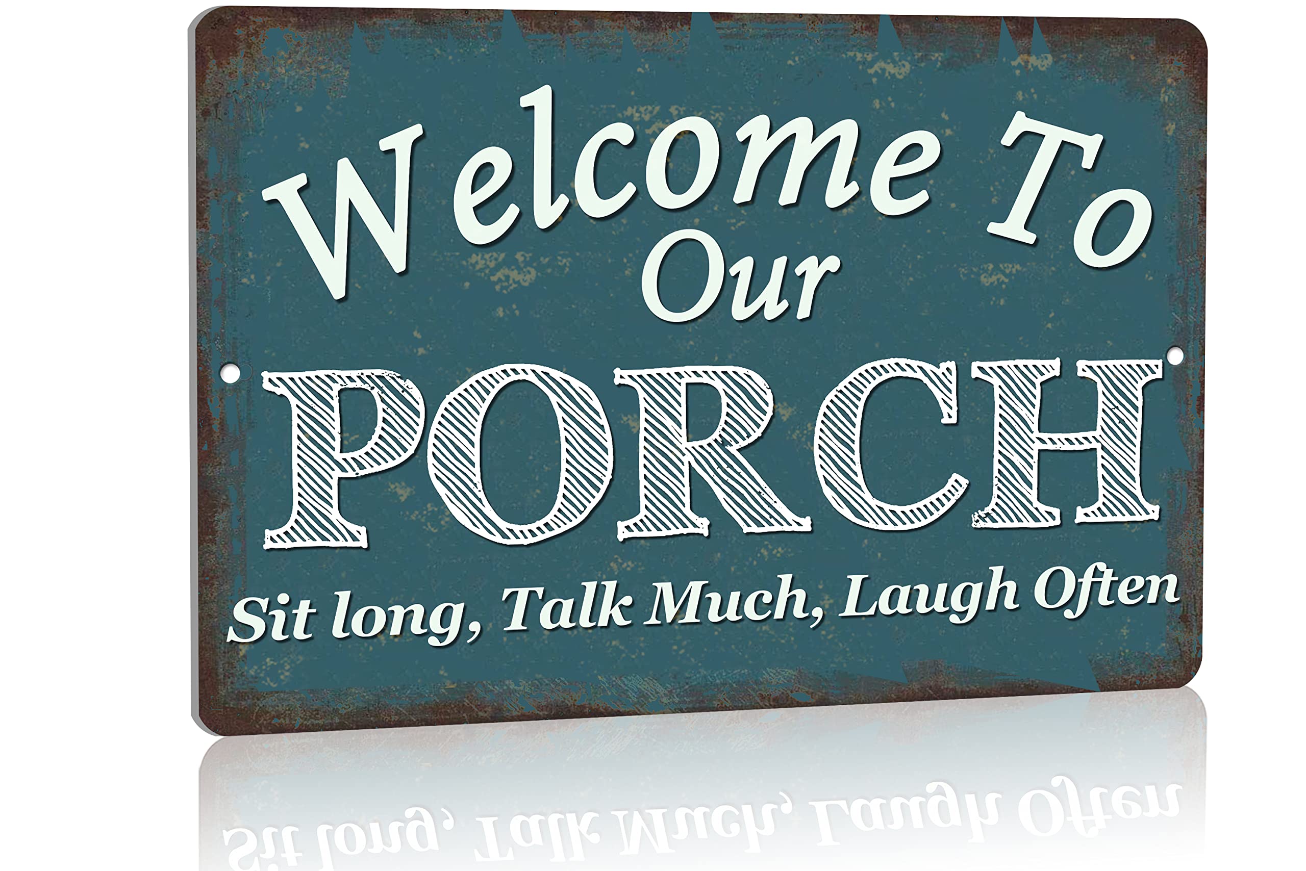 Welcome to Our Porch Signs for Front Porch Decor Farmhouse - Back Door Porch Sign - Modern Rustic Outdoor Hanging Wood Decorations and Accessories for Home