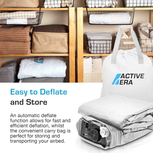 Active Era Luxury Twin Size Air Mattress (Single) - Elevated Inflatable Air Bed, Electric Built-in Pump, Raised Pillow & Structured I-Beam Technology, Height 21"
