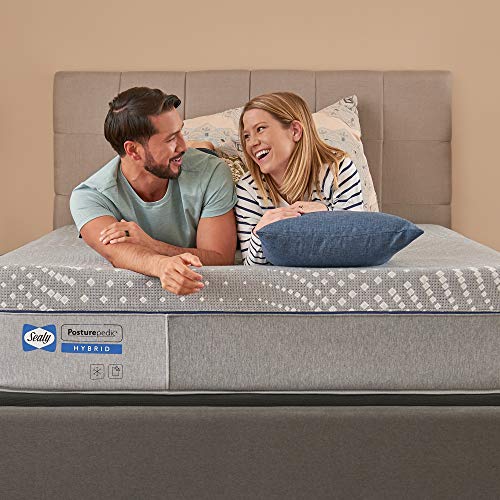 Sealy Posturepedic Hybrid Lacey Soft Feel Gel Foam Mattress, King,Plush,White