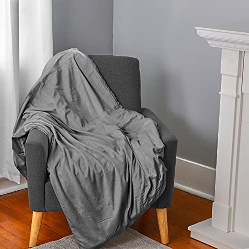Cozy Comfort Weighted Blanket (9lb), Cooling Weighted Blanket, Weighted Blanket with Removable Cover, 36 x 56, Grey