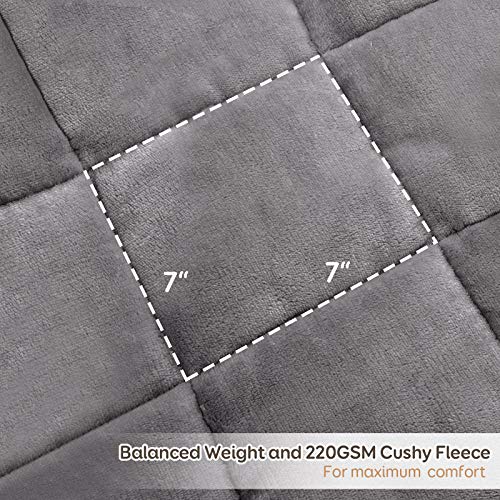 Coolplus Fleece Weighted Blankets 20lb ,Soft Sherpa and Warm Fuzzy Dual Sided Throw Blanket for Adult, Plush Weighted Blankets Suit for Sofa, Twin/Full Size Bed, 60 x 80 Inch, Grey