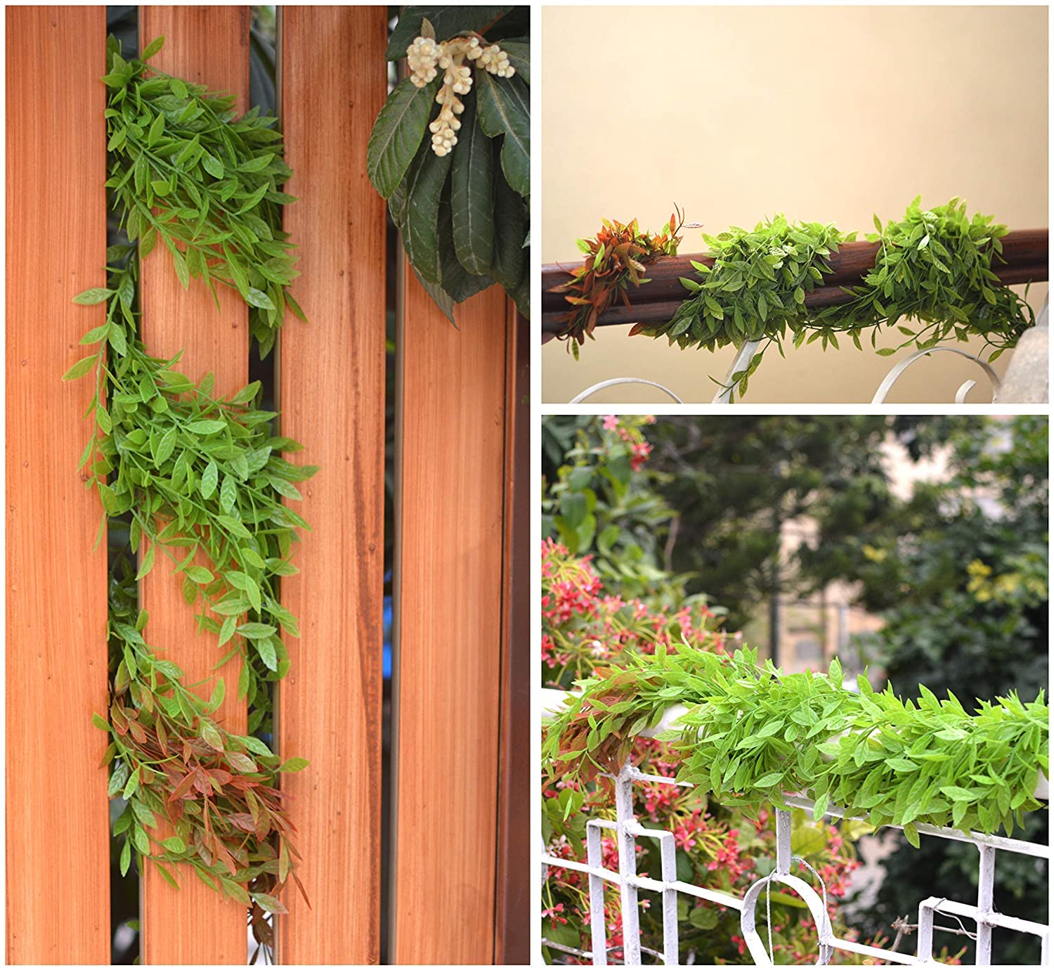 5Pcs Artificial Vines, Fake Greenery Garland Willow Leaves, Hanging Ivy Garland for Wedding Party Home Garden Wall Backdrops Decor
