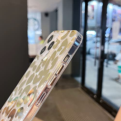 Jmltech for iPhone 13 Pro Max Case Leopard Girly Women Cute Clear Slim Glitter Cheetah Floral Hybrid Silicone Bumper Hard Back Shockproof Phone Case for iPhone 13 Pro Max (Leopard)