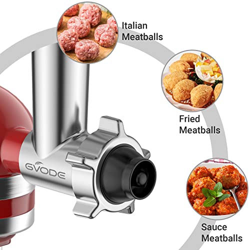 Metal Food Grinder Attachment for KitchenAid Stand Mixers, Kitchen aid Meat Grinder Included 3 Sausage Stuffer Tubes, 4 Grinding Plates, 2 Grinding Blades, Kubbe Meat Processor Accessories