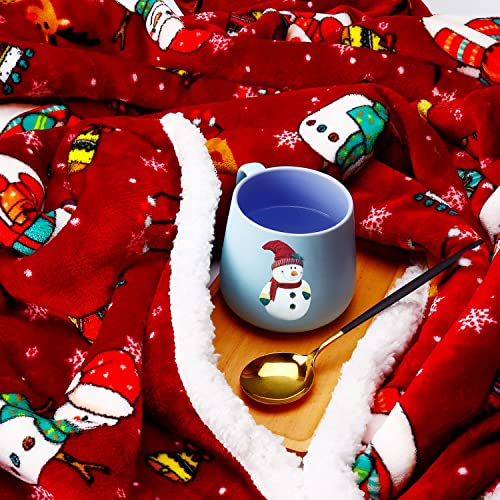 Christmas Blanket,Sherpa Blanket,Red Throw Blanket for Couch,Weighted Soft Fleece Blanket,Gift for Kids Women,Breathable, Comfortable, Anti-Pilling, Machine Washable|50'' X 60''