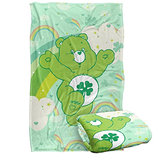 Care Bears Blanket, 36"x58" Shamrocks and Rainbows Silky Touch Super Soft Throw Blanket