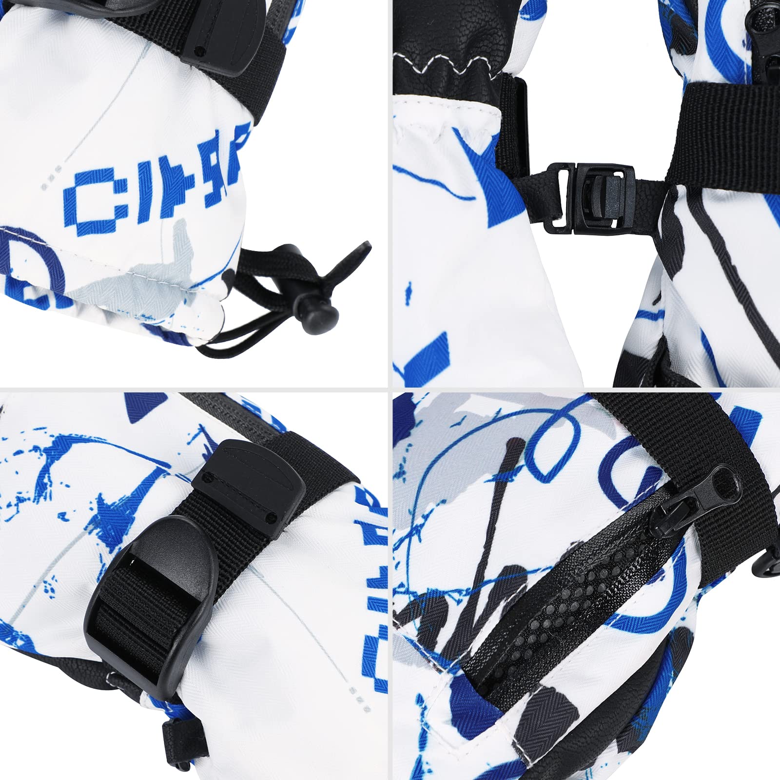 Kids Winter Gloves Waterproof Touchscreen Snow Ski Snowboard Gloves Boys Girls Toddler Windproof 01 Black Medium