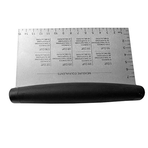 ALLTOPĀ® Bench Scraper & Chopper,Stainless Steel Blade Knife,Pastry Cutter for Pasta Dough Bread Cake Baking,Multi-purpose Kitchen Tool with Scale Ruler - Set of 2 Pack