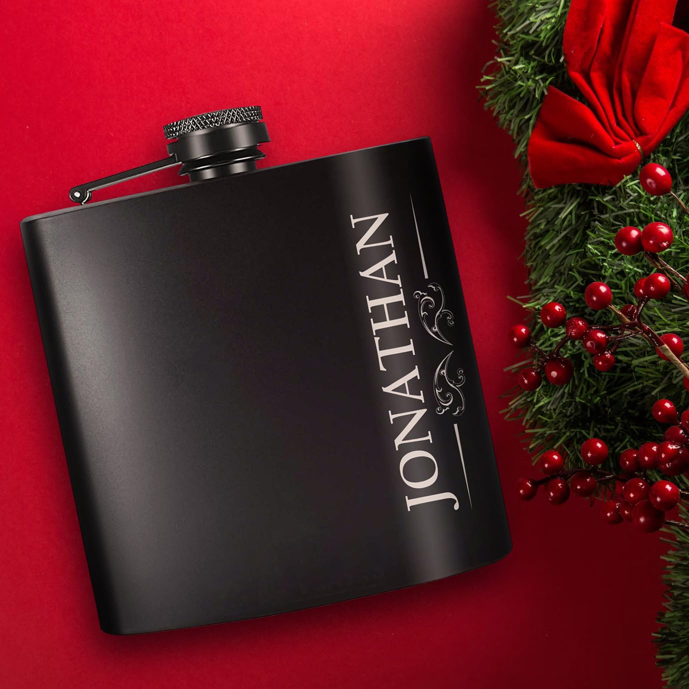 Klin Living Personalized Custom Flask for Men, Groomsmen Flask, Engraved for Men, Women, Groom, Personalized Groomsmen Gifts, 6 oz with Mini Funnel (1)