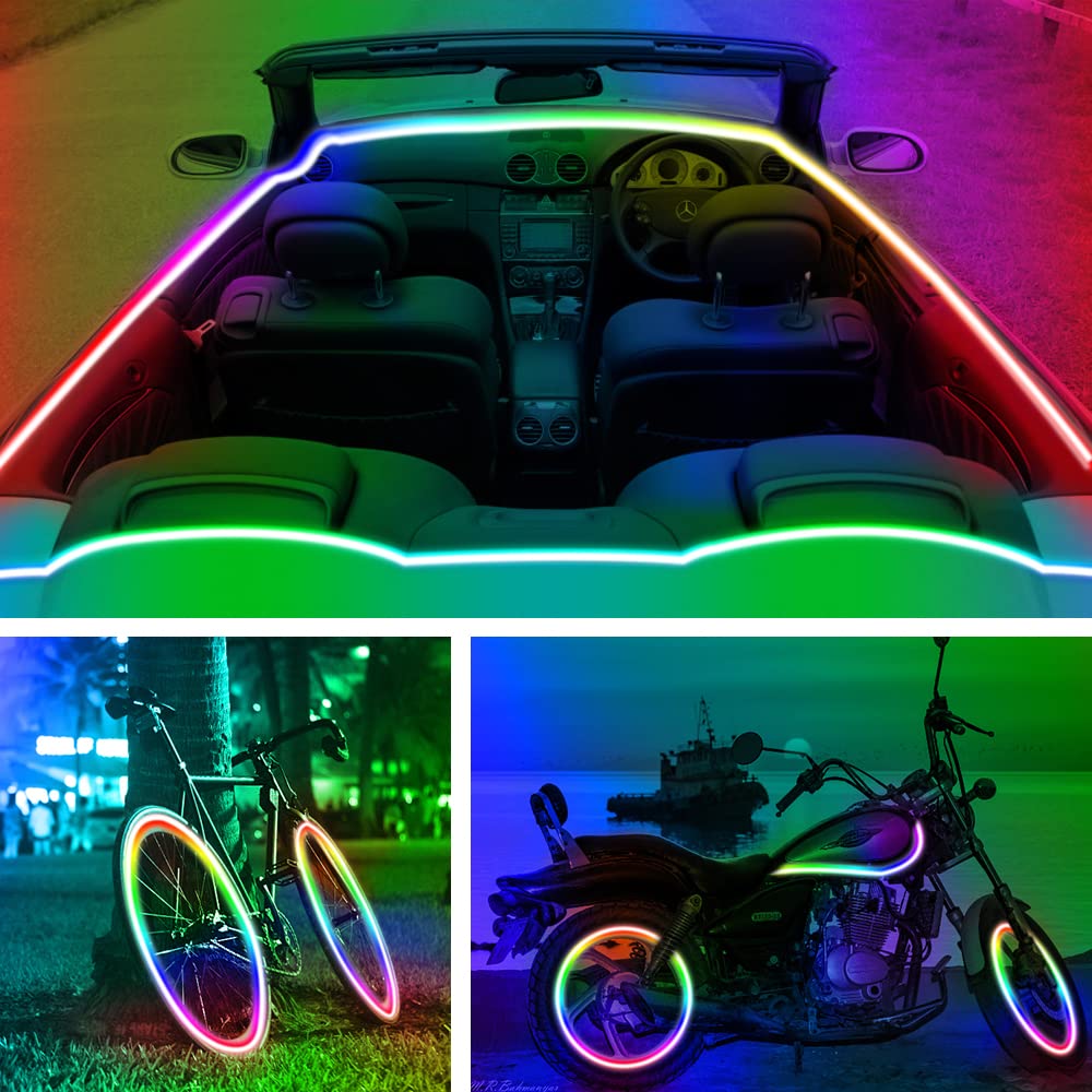 Battery Powered Led Strip Lights 25 ft, LED Lights for Bedroom Battery Operated Color Changing Lights Music Sync App Remote Control RGB USB Led Lights for TV, Room, Rope Lights