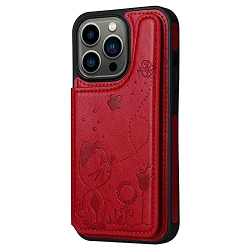 Fansipro Bumper Case Cover for Samsung Galaxy S9 Plus, Premium PU Leather Slim Fit Cover for Galaxy S9 Plus, 1 Card Slot, 1 Photo Frame Slot, Spring, Red