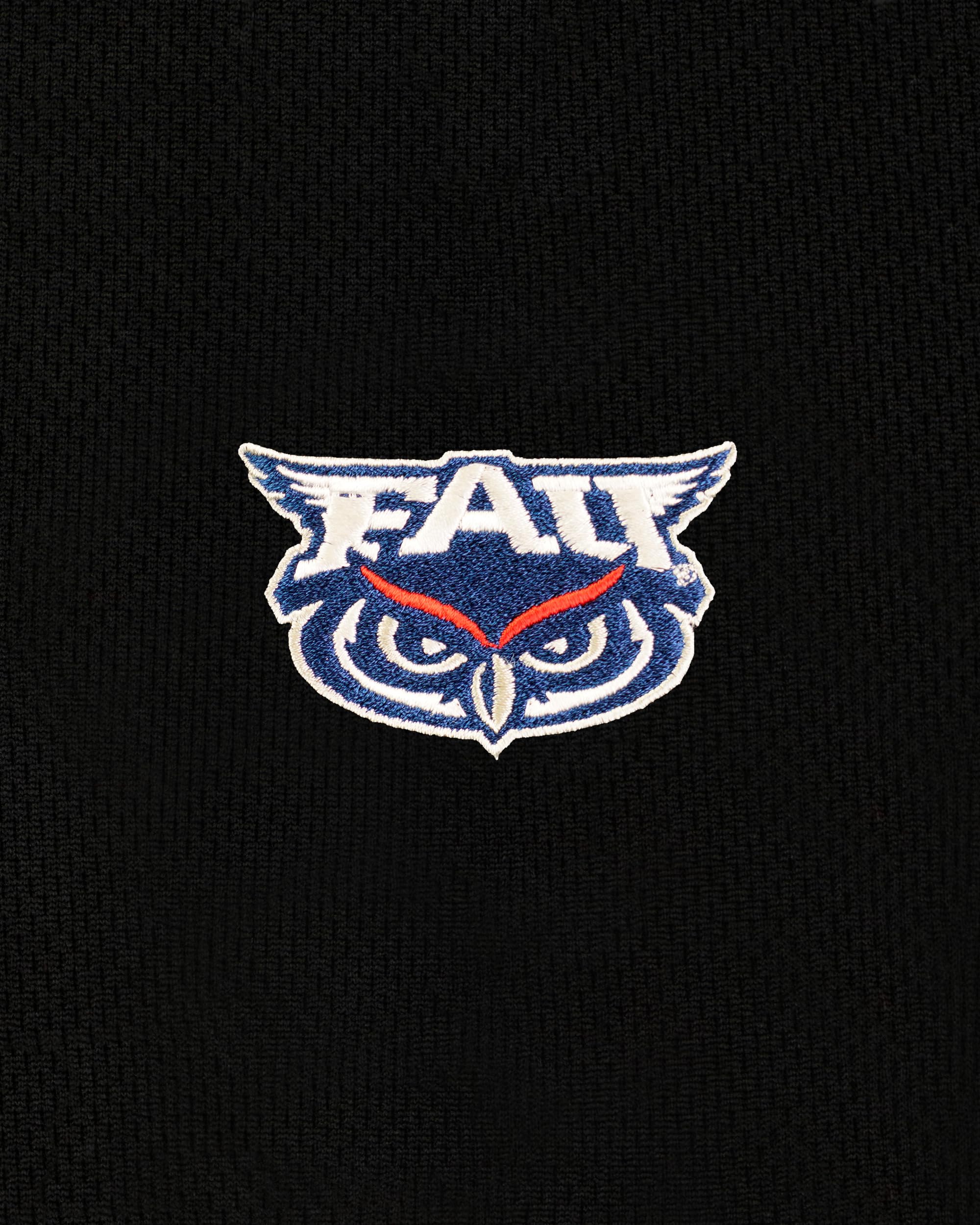Vantage Apparel Men's Collegiate Micro Mesh Performance Black 1/4 Zip Pullover, Florida Atlantic Owls, Large