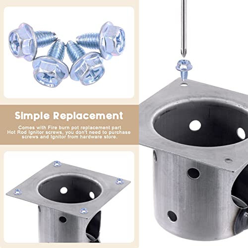Wokape 6Pcs Heavy Duty Stainless Steel Fire Burn Pot Replacement Parts Set,Icluding 1Pcs Fire Burn Pot and 5Pcs Screws for Grill BBQ Smoker