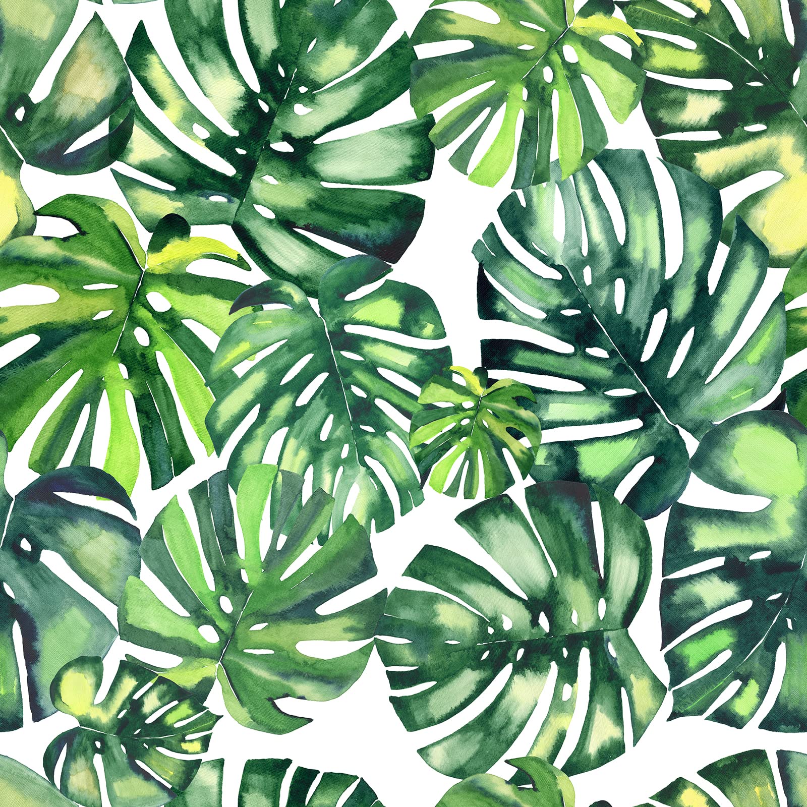 CHIHUT Green Leaf Peel and Stick Wallpaper 17.7''x236'' Green Tropical Botanical Palm Leaf Wallpaper Mural Self Adhesive Removable Wall Paper Vinyl Leaves Contact Paper for Wall Cabinets Nursery Decor