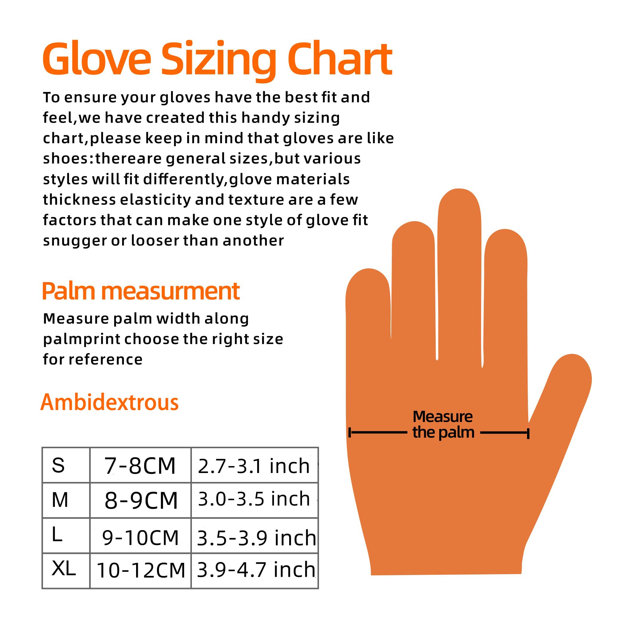 ANBOSON Rubber-Disposable 9mil Mechanix Nitrile-Gloves Heavy-Duty - Chemical-Resistant Diamond Texture, Mechanics, Automotive(Orange of 100,Small)