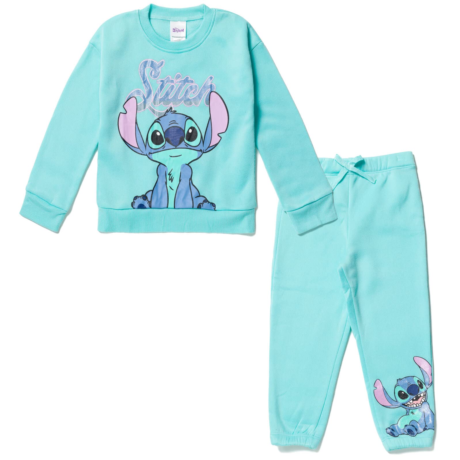 Disney Lilo & Stitch Big Girls Fleece Sweatshirt and Jogger Pants Blue 10-12