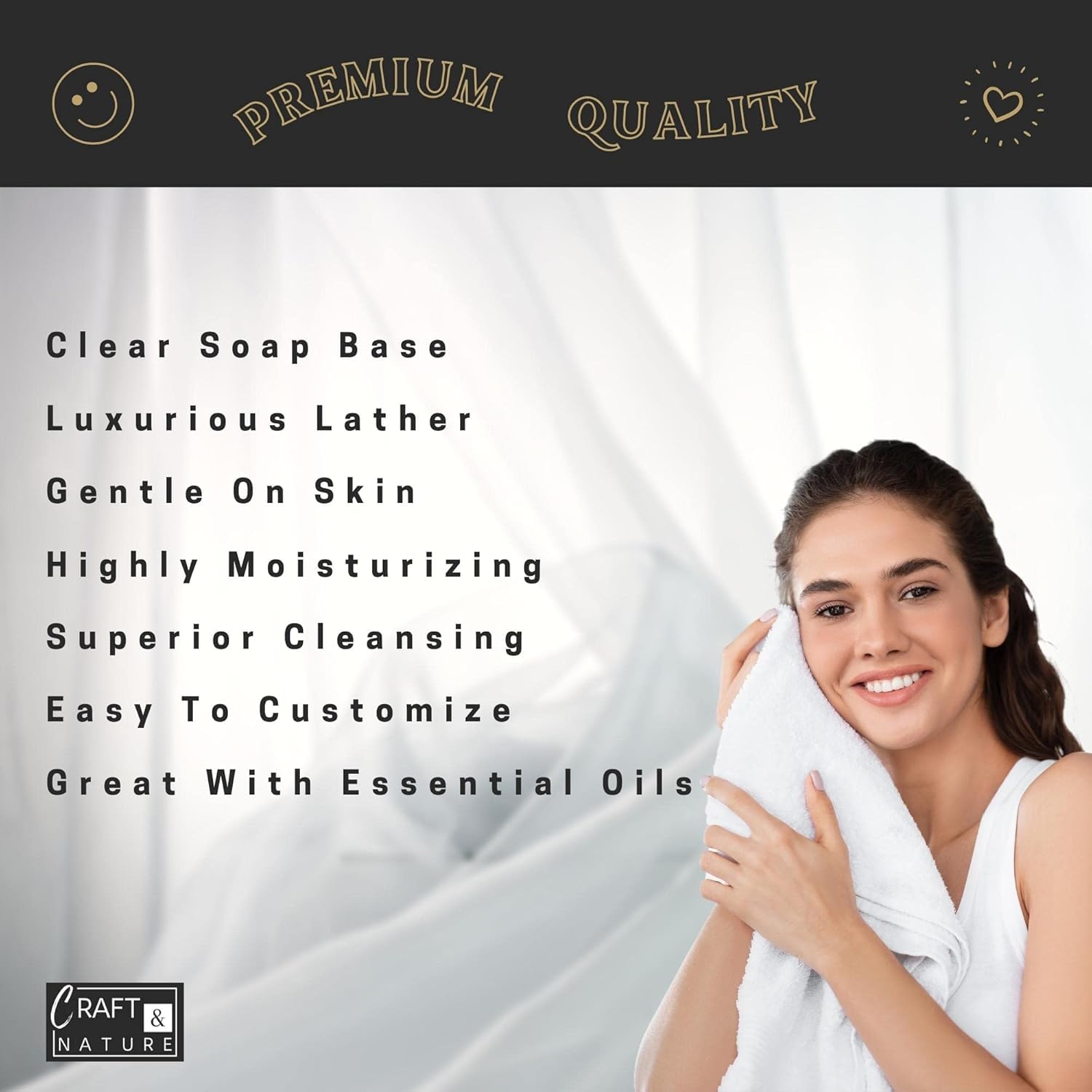 Craft & Nature 4 LB All Natural Unscented Honey Moisturizing Glycerin Melt And Pour Soap Base for Soap Making