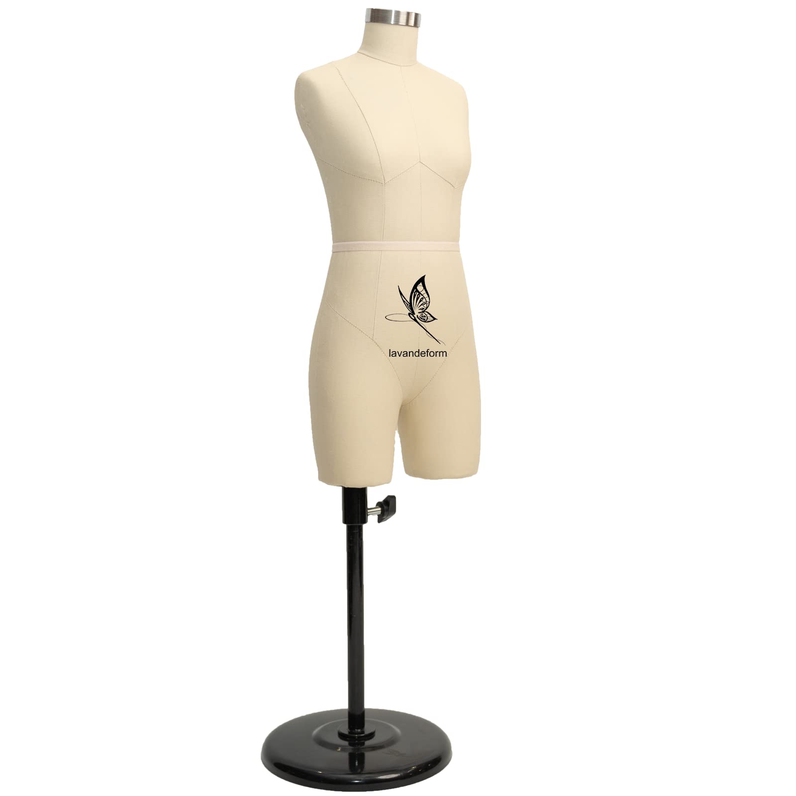 lavandeform Half Scale Dress Form(Not Adult Full Size ) 1:2 Miniature Sewing Mini Trouser Dress Form Straightly Into Body Inside, Fully Pinnable Dressmaker Dummy (Beige)
