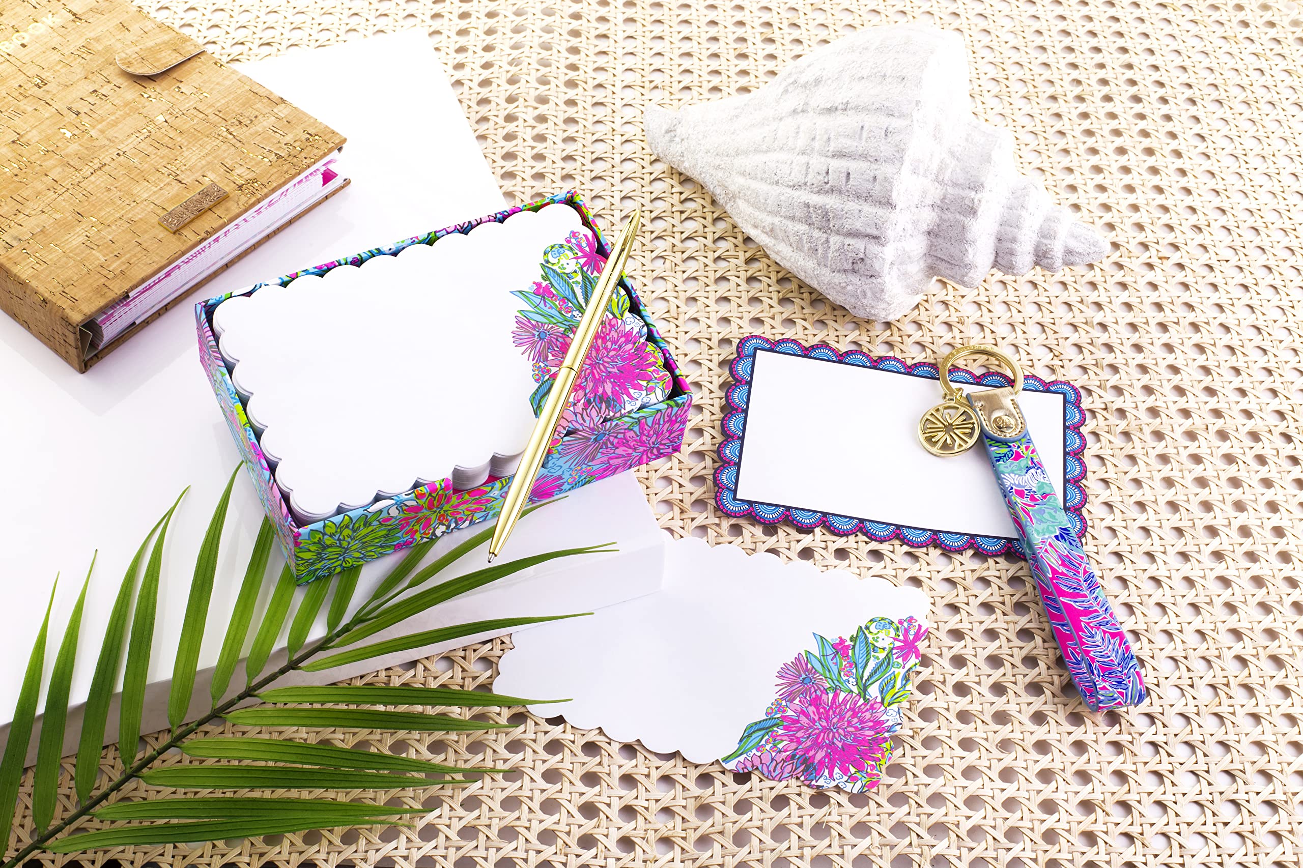 Lilly Pulitzer Address Book with Alphabetical Tabs, Cork Cover Phone Book, Spiral Address Book with 146 Contact Pages and A-Z Laminated Tabs, Walking on Sunshine