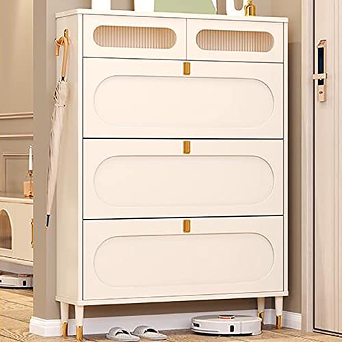 ARHAMS Narrow Shoe Cabinet, Slim Shoe Cabinet, Shoe Organizer, Free Standing Shoe Racks, Shoe Storage for Entryway, Shoe Cabinet with Doors (Color : B, Size : 31.5IN_9.45IN)