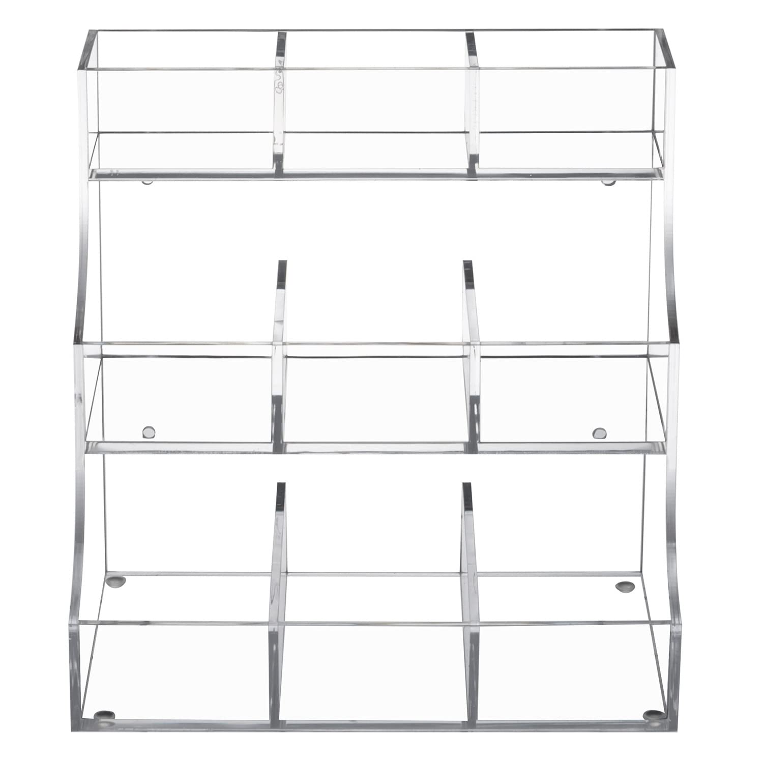 MyGift 3 Tier Premium Clear Acrylic Modern Tea Bag Organizer Holder for Countertops, Wall Mountable Teabag Storage Rack for Kitchen, Coffee Station