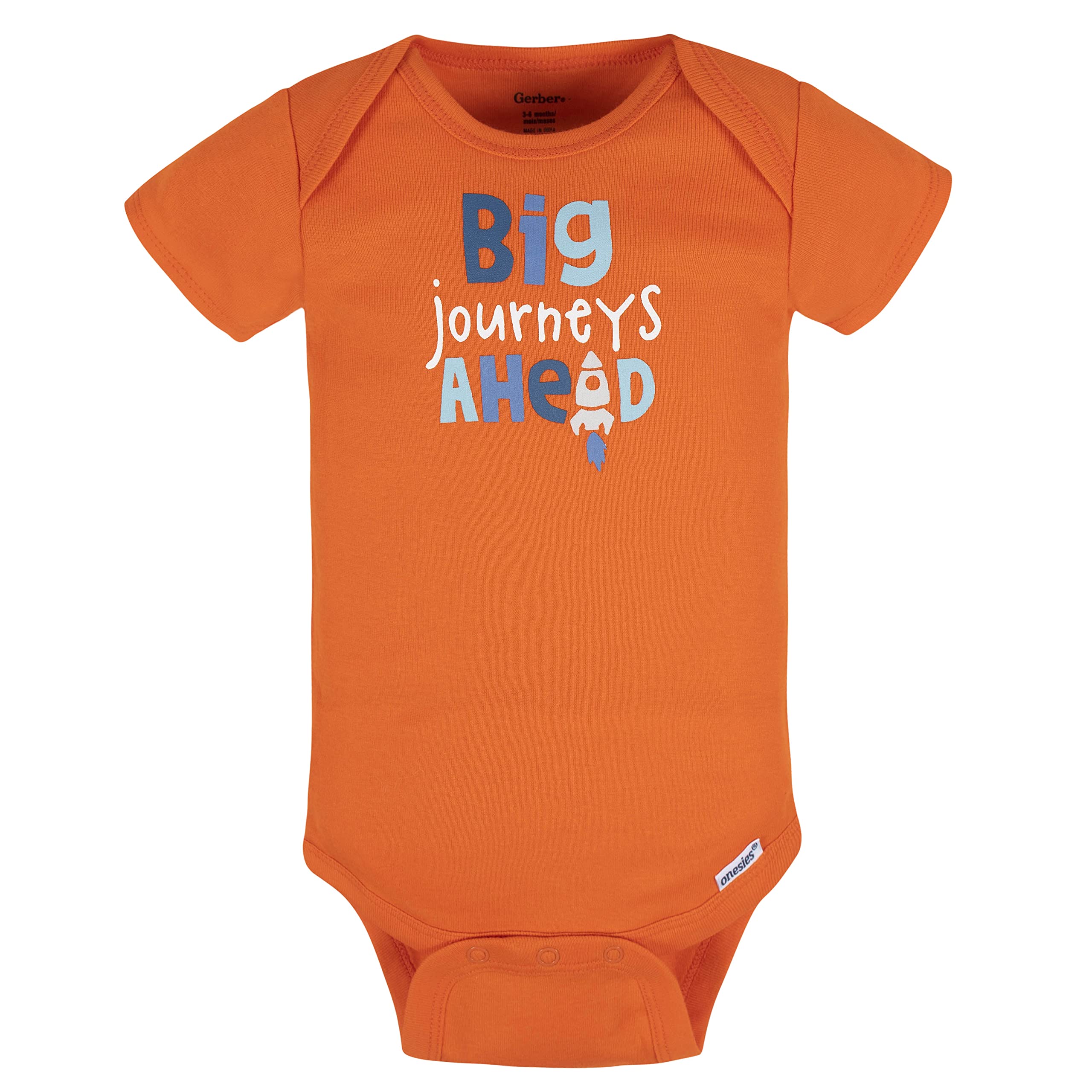 Gerber Baby Boys 5-Pack Short Sleeve Variety Onesies Bodysuits Space 3-6 Months