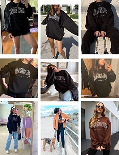 BBX Lephsnt Womens Sweatshirts and Hoodies Graphic New York Oversized Ladies Sweatshirts Fleece Pullover Hoodies(GREY,M)