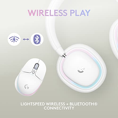 Logitech G735 Wireless Gaming Headset + G705 Mouse, Customizable LIGHTSYNC RGB Lighting, Lightspeed Wireless, Bluetooth, PC/Mac/Laptop - White Mist