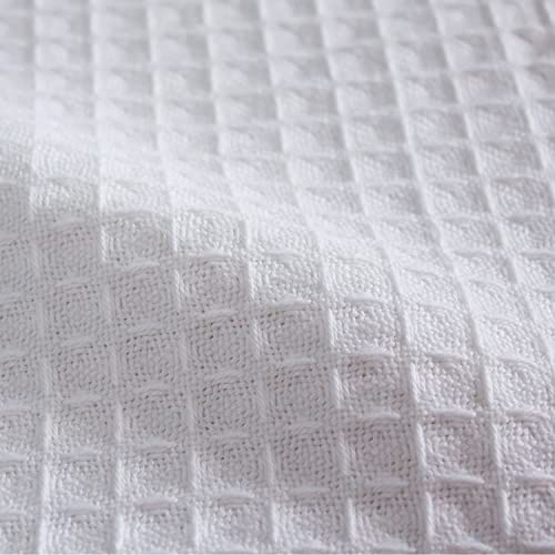 Body Linen Waffle Weave Massage Table Blankets Soft and Stylish 50/50 Polyester-Cotton Blend - 66 by 90 inches - Available in White, Natural and Gray - 10 Pack White