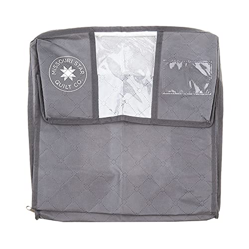 Missouri Star Blanket Storage Bag for Quilts Queen Size | Foldable Bedding Storage Bags with Zipper Clear Window | Large Fabric Tote with Handle for Underbed Storage