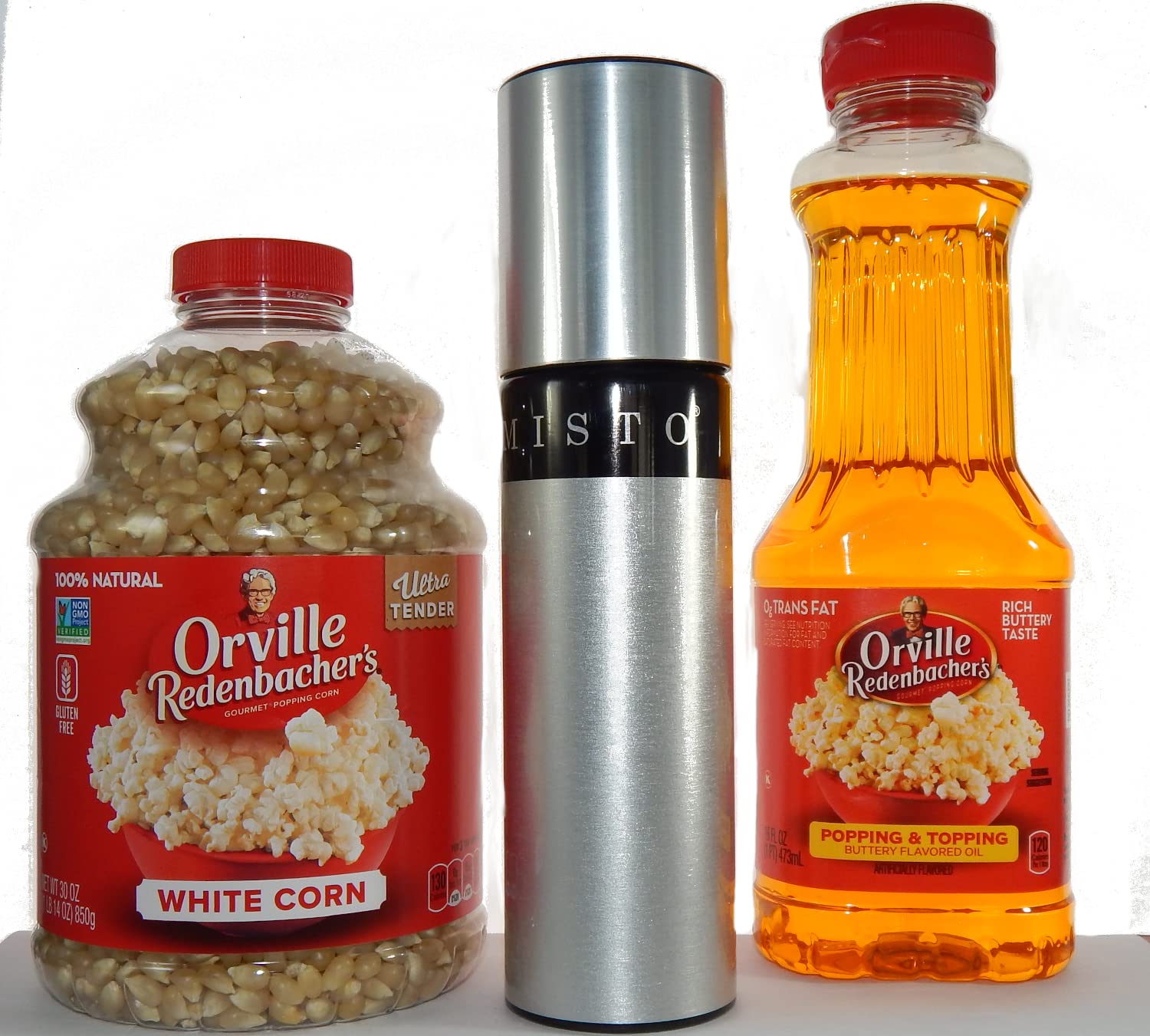 Popcorn Kit - 32 Ounce White Popcorn, 16 Ounce Butter Flavored Popcorn Oil And Popcorn Oil Sprayer Kit By CandyKorner