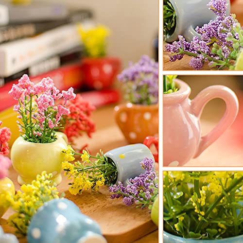 Cute Plant Fridge Magnets Funny Mini Plant Magnets for Fridge, Simulation Ceramic Flower Vase 3D Refrigerator Magnet Set 6 Pack,Decoration for Kitchen,House,Office,Whiteboard