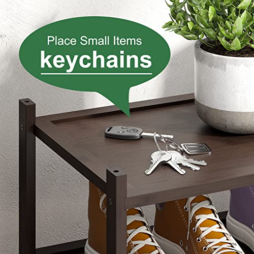 kiplant Bamboo Shoe Rack for Entryway, 2-Tier Stackable | Foldable | Natural, Shoe Organizer for Hallway Closet, Free Standing Shoe Racks for Indoor Outdoor