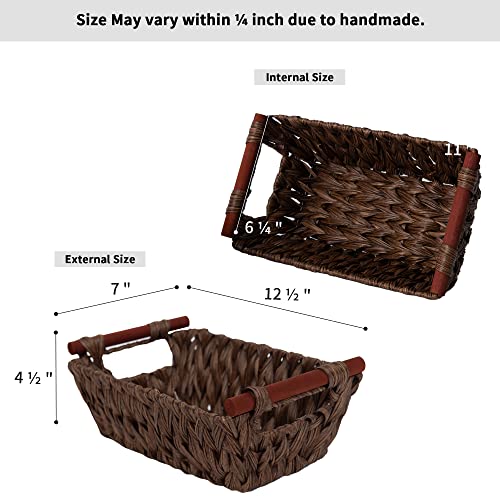 GRANNY SAYS Bundle of 2-Pack Wicker Storage Baskets & 2-Pack Woven Storage Baskets for Bathroom