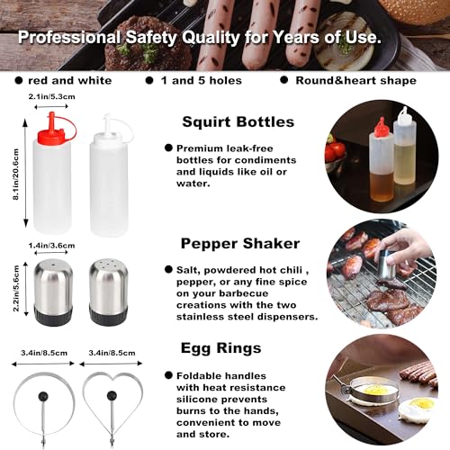 ROMANTICIST Professional Griddle Accessories Set with Carry Bag, Stainless Steel 25PC Grill BBQ Spatula Set, Complete Flat Top Grill Tools Kit for Men Women Indoor/Outdoor Hibachi Grilling