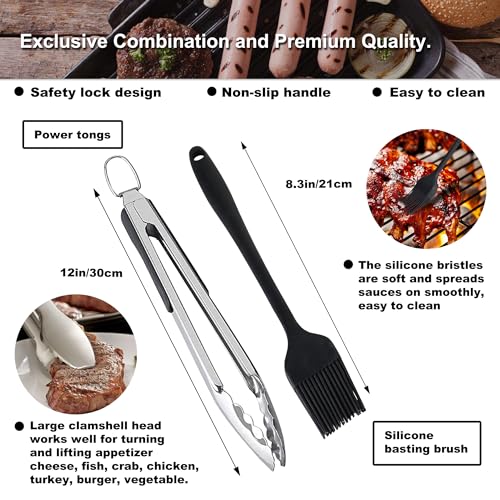 ROMANTICIST Professional Griddle Accessories Set with Carry Bag, Stainless Steel 25PC Grill BBQ Spatula Set, Complete Flat Top Grill Tools Kit for Men Women Indoor/Outdoor Hibachi Grilling