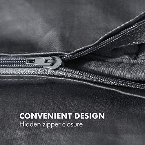 DECOSY Removable Duvet Cover for Weighted Blanket 丨 100% Cotton Duvet Cover 丨 Machine-Washable Cover for Heavy Blanket 丨 48"x72", Dark Gray