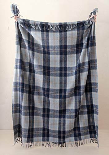 The Tartan Blanket Co. Recycled Wool Blanket Bannockbane Silver Tartan (59" x 75")